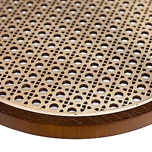 LUSUOWLZ 2 Tire Round Coffee Table, Wooden Hollow Design Side Table for Bedside or Sofa Side, 15.75" Walnut End Table, Morden Wooden Nightstand, 1 Set