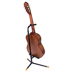 Ortega Guitars Acoustic & Electric Guitar Stand w/Tripod Legs and Cradle for Single Instrument-Black (OGS-1BK)