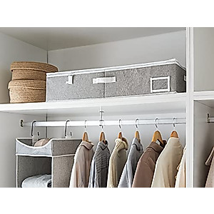 StorageWorks 45L Extra Large Fabric Storage Bins with Fabric Handles 2 pack, Underbed Storage Box, Underbed Clothes Storage Bin for Clothes, Blankets and Shoes 2 pack