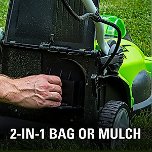 Greenworks 40V 16" Cordless Electric Lawn Mower, 4.0Ah Battery and Charger Included