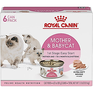 Royal Canin Mother & Babycat Ultra-Soft Mousse in Sauce Variety Pack Wet Cat Food, 3 oz., Count of 6, 6 CT