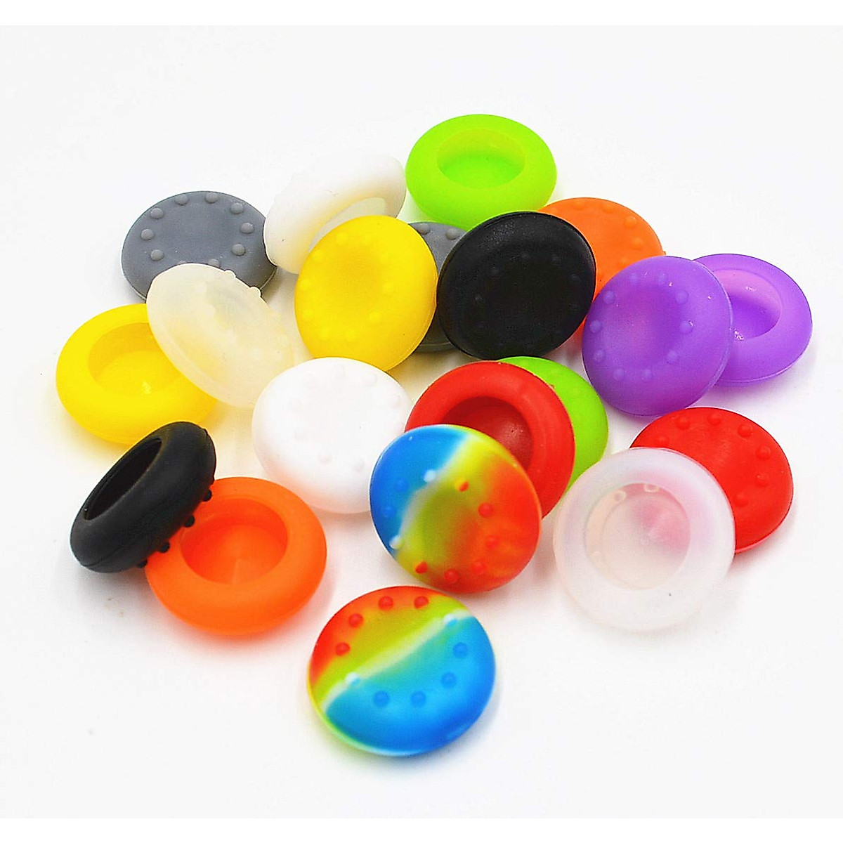 30PCS Joystick Thumb Stick Grips Cap Gamepad Replacement Parts Colorful Rubber Cover Compatibled For PS3 / PS4 / Xbox 360 / Xbox One Analog Controllers