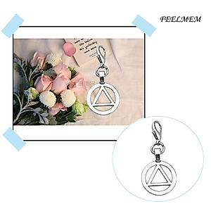 FEELMEM AA Recovery Jewelry AA Sobriety Charm Zipper Pull Alcoholics Anonymous Gifts Sober Sobriety Charm Sobriety Gifts