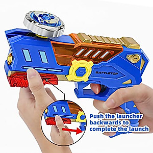 Bey Battling Top Burst Gyro Toy Set with 4 Spinning Top Burst Gyros 1 Toy Launchers Combat Battling Game Gifts for Boys Children Kids Ages 6+…