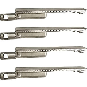 GRILLJOB 4 Pack Heavy Duty Cast Stainless Steel 304 BBQ Grill Burner Replacement Parts for Cal Flame G Series and P-Series Grills, NEXGRILL, Thermos Turbo Beefeater Bull Aussie Blaze
