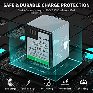 Taken Rechargeable Battery for Arlo Pro and Arlo Pro 2 (NOT Compatible with Arlo Ultra 2, Arlo Pro 3), 2-Pack 2440mAh Batteries with LCD Dual Charger