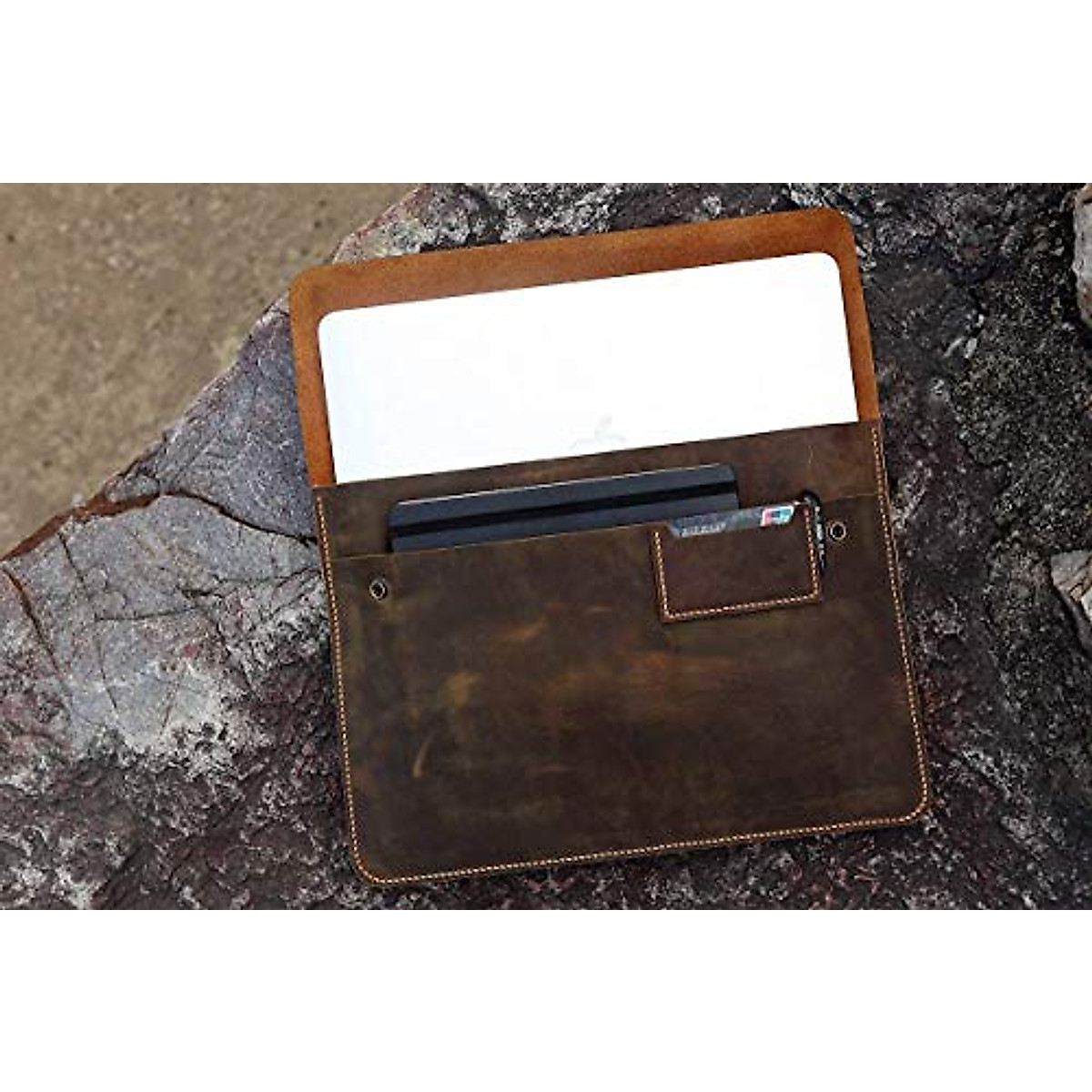 Vintage retro leather new macbook pro 14 15 16 inch sleeve case/macbook air leather bag cover MAC05SF-B