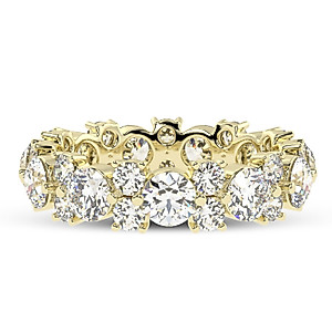 FACETS JEWELS 14K Solid Gold Moissanite Wedding Band 4 Carat Forever One Moissanite Round Brilliant Cut Eternity Rings For Women - 14K Solid Gold 6