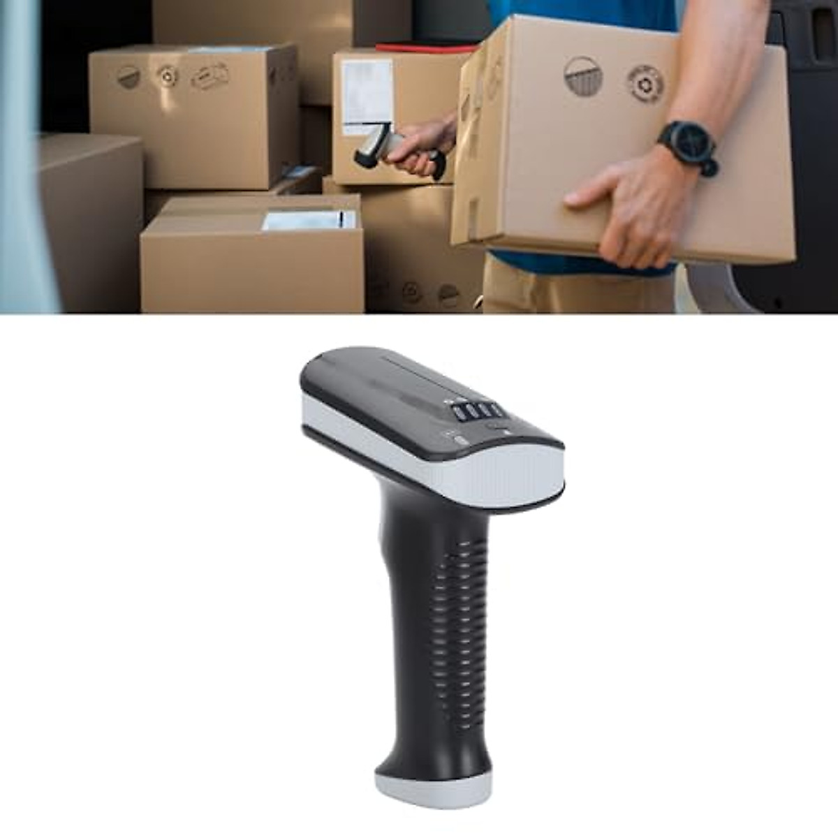 Barcode Scanner, 3 Modes UHF Handheld Reader Long Battery Life High Accuracy Long Distance for Warehouse for Supermarket for Store