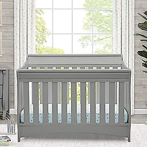 Delta Children Bentley S Series Deluxe 6-in-1 Convertible Crib, Grey