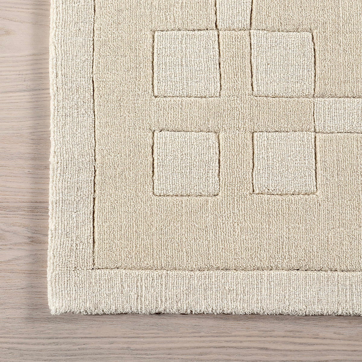 Rugs USA x Arvin Olano Rune Bordered Wool-Blend Area Rug, 8x10, Cream
