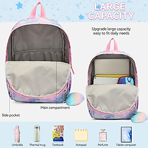 Caran·Y Girls Backpack for Kid in Elementary Large Size School Bookbag Purple Ages 12M+