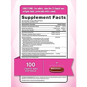 Nature's Truth Collagen Beauty Supplement | 100 Liquid Max Softgels | Non-GMO & Gluten Free Pills | Hydrating Formula