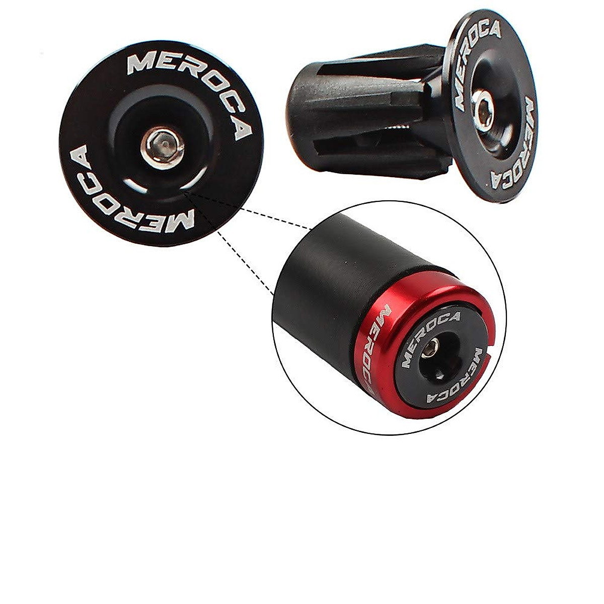 1 Pair Aluminum Bike Handlebar End Plugs Expanding Locking Bar End Caps for Road Bike Mountain Bike MTB BMX Fixie Bar End for Handlebar Grip (Red)