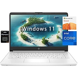 HP Newest 14" Ultral Light Laptop for Business. Intel Quad-Core N4120(> N4020), 16GB RAM, 320GB Storage, 1 Year Office 365, (64GB eMMC+256GB SD Card) Webcam, HDMI, WiFi, USB-A&C, Win 11 S/OLY