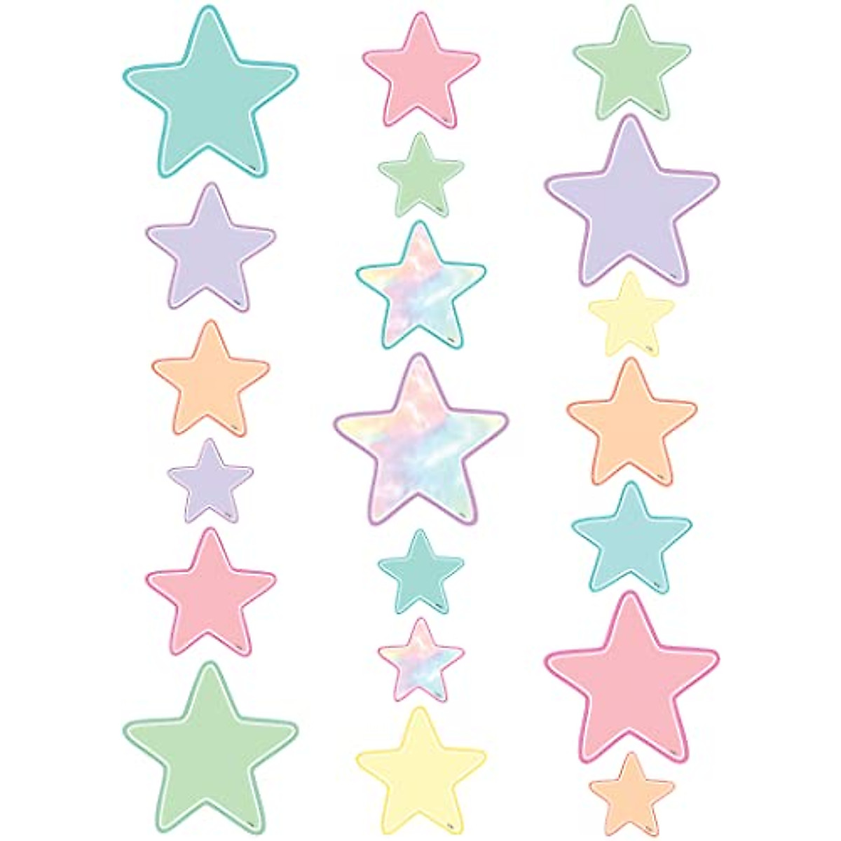 Teacher Created Resources Pastel Pop Stars Accents - Assorted Sizes
