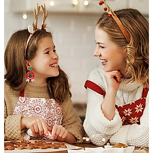 TRWWELL 4 Pairs Christmas Earrings for Women Acrylic Christmas Reindeer Tree Dangle Drop Earrings Holiday Party Jewelry Gifts