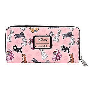 Loungefly Disney Cats Wallet Zip Around Clutch Faux Leather