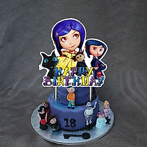 Caroline Theme Birthday Party Decorations,Caroline Party Supply Set for Kids with 1 Happy Birthday Banner , 12 Cupcake Toppers,20 Balloons for Party Decorations