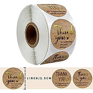 GUAGLL 3 Rolls Thank You Baking Sticker Cute Printing Sticker Label 1 Inch 500Pcs/Roll for Envelope Gift