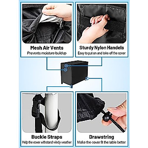 Outdoor Dining Cart Cover - 40*24*32in Waterproof Prep Table Cover for Royal Gourmet Dining Worktable PC3401B PC3401S, Heavy Duty Stainless Steel Movable Station, BBQ Grill Covers