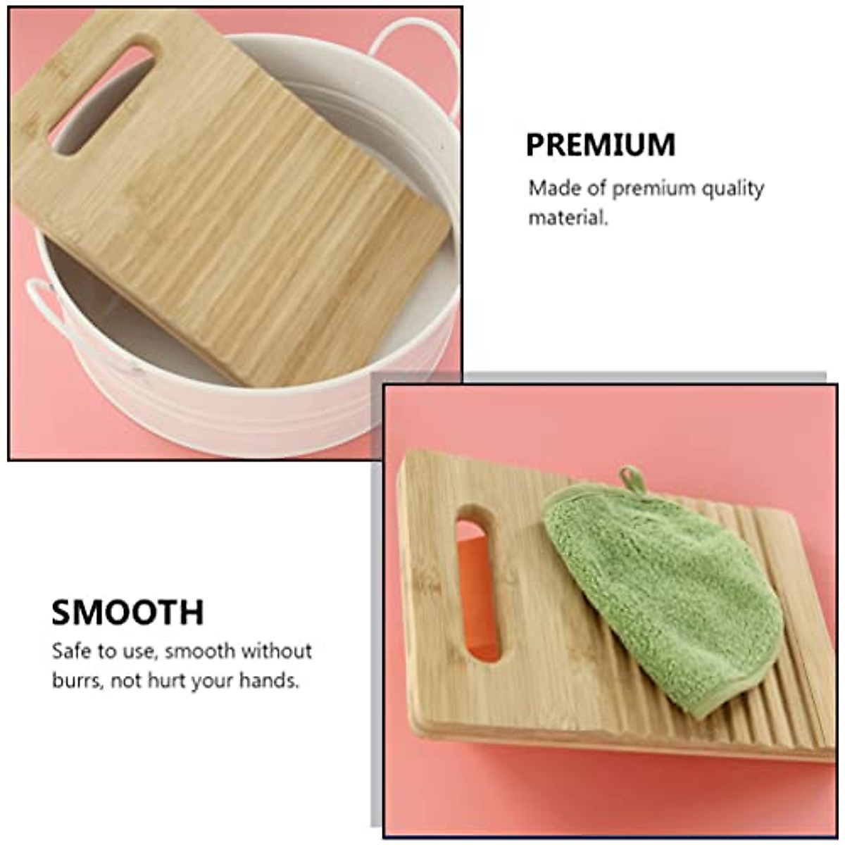 Cabilock Wood Washing Clothes Washboard Laundry Washboard Hand Wash Board Mini Scrubbing Board Mat for Home Kids Cleaning Shirts
