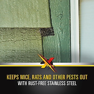 Xcluder Rodent Control Fill Fabric 6 Rolls of Stainless Steel Wool Blend Protect Home, Business, Office Stop Rats, Mice, and Pests from Entering Property