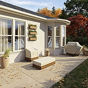 Amazon Basics Coffee Table Patio Cover, Medium, Beige/Tan, 48"x28"