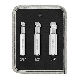 DURATECH Internal Pipe Wrench Set, Pipe Nipple Extractor Set, 3-Piece, 3/8",1/2" and 3/4" Pipe Capacities, Organizer Pouch Included
