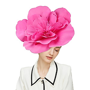 Gionforsy Flower Fascinators Hat Tea Party Hats for Women Kentucky Derby Hat for Wedding