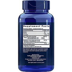 Life Extension Super Omega-3 360 Softgels, Easy to Swallow, EPA/DHA Omega3 Fish Oil, Sesame Lignans & Olive Extract