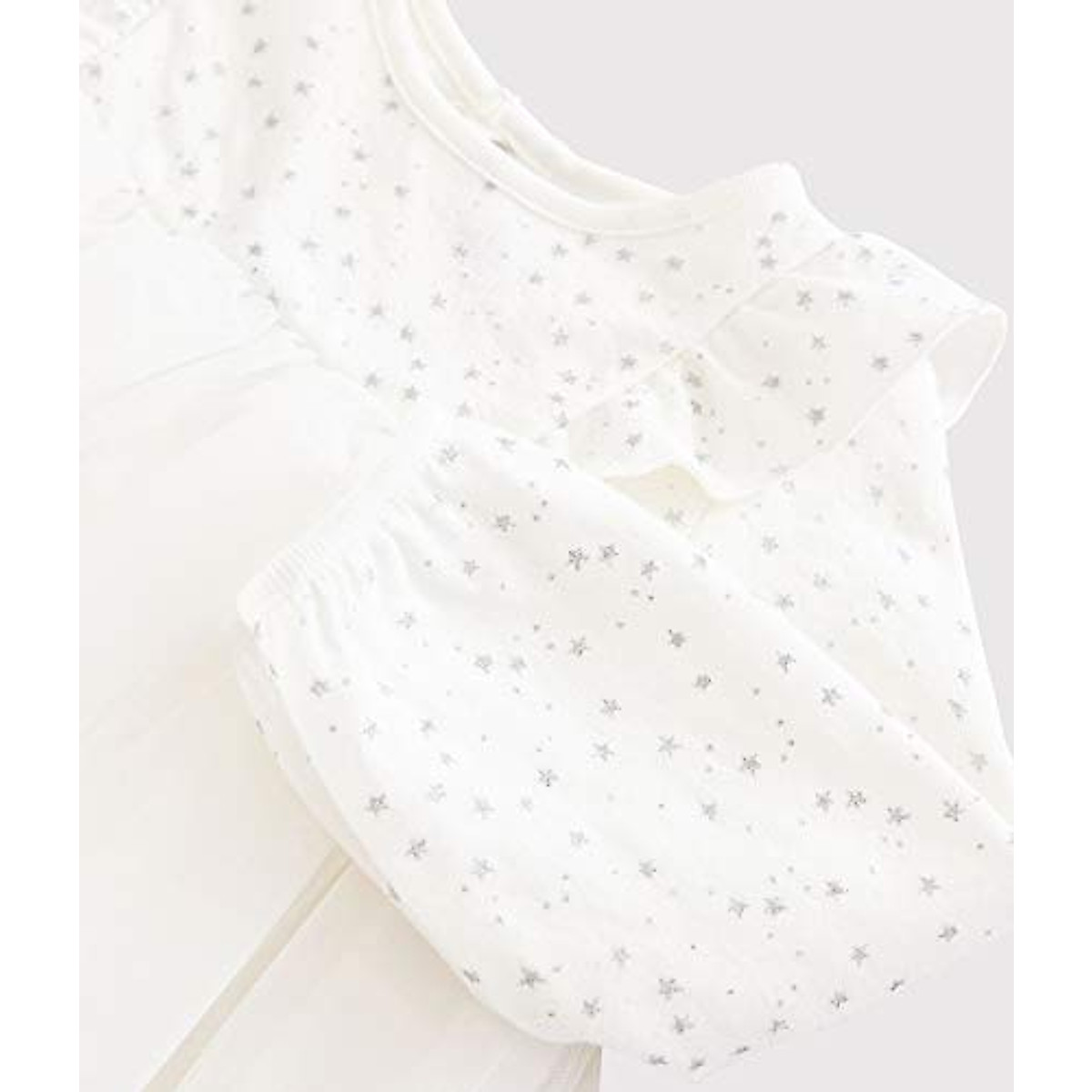 Petit Bateau Baby Girls Long Sleeve Tulle Skirt Dress (6 Months) White