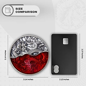 2022 Chamber of Wonders Ao Qin/Vermillion Dragon 2oz 999 Fine Silver Coin 10000 Francs Chad 2022 Antiqued Ultra-High Relief