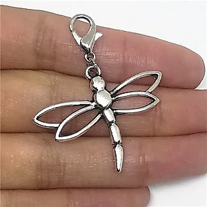 WYGUYO 2pcs Dragonfly Clip on Charm, Dragonfly Zipper Pull, Insect Jewelry