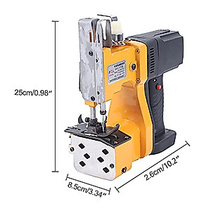 Portable Bag Closer Machine, 110V 190W Industrial Electric Bag Closing Sewing Sealing Stitching Machine for Woven Snakeskin Paper Bag, Handheld High Speed Machine with Accessories