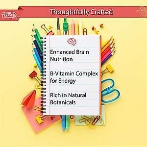 Buried Treasure - Added Attention - Children's Learning Support with GABA DHA Vitamin B and Herbal Blend - Aid Healthy Brain Functions - Improved Short-Term Auditory Memory Focus & Behavior 16.54 oz