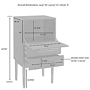 Crosley Furniture Everett Spirit Cabinet - Vintage Mahogany