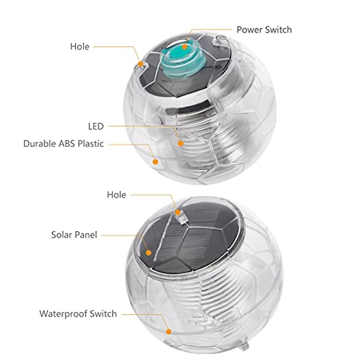 Xinrimoy Floating Ball Pool Light,Waterproof LED Solar Floating Lights - Float or in Pool Garden Backyard Pond Party Decorations - Waterproof LED Lights Accessories