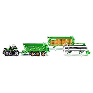 siku 1848 Farmer DEUTZ-FAHR Tractor with Joskin Trailer Set, Green