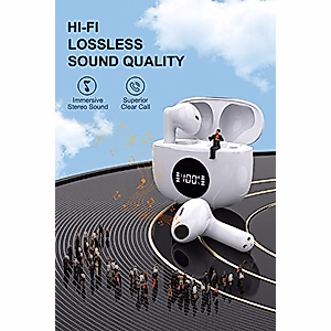 ZONWOO Wireless Earbuds, Bluetooth 5.3 Headphones with Charging Case, Touch Control in-Ear Stereo Earphones with Mic for Cellphone, IPX5 Waterproof Wireless Ear Buds for Running Workout