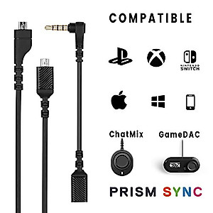 LOL PARTY Arctis 3 Arctis 5 Cable, Aux Cord Replacement for SteelSeries Arctis 3 5 7, Arctis Pro and Arctis Pro + GameDac Headset Detachable Audio Cable 5ft