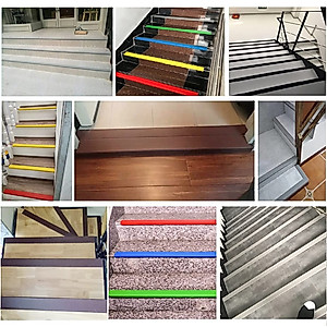 48Inch Stair Nosing, Vinyl Rubber Stair Edge Protector, Stair Nose Molding, Stair Edging, Stair Edge Trim Waterproof for Outdoor Indoor Brown