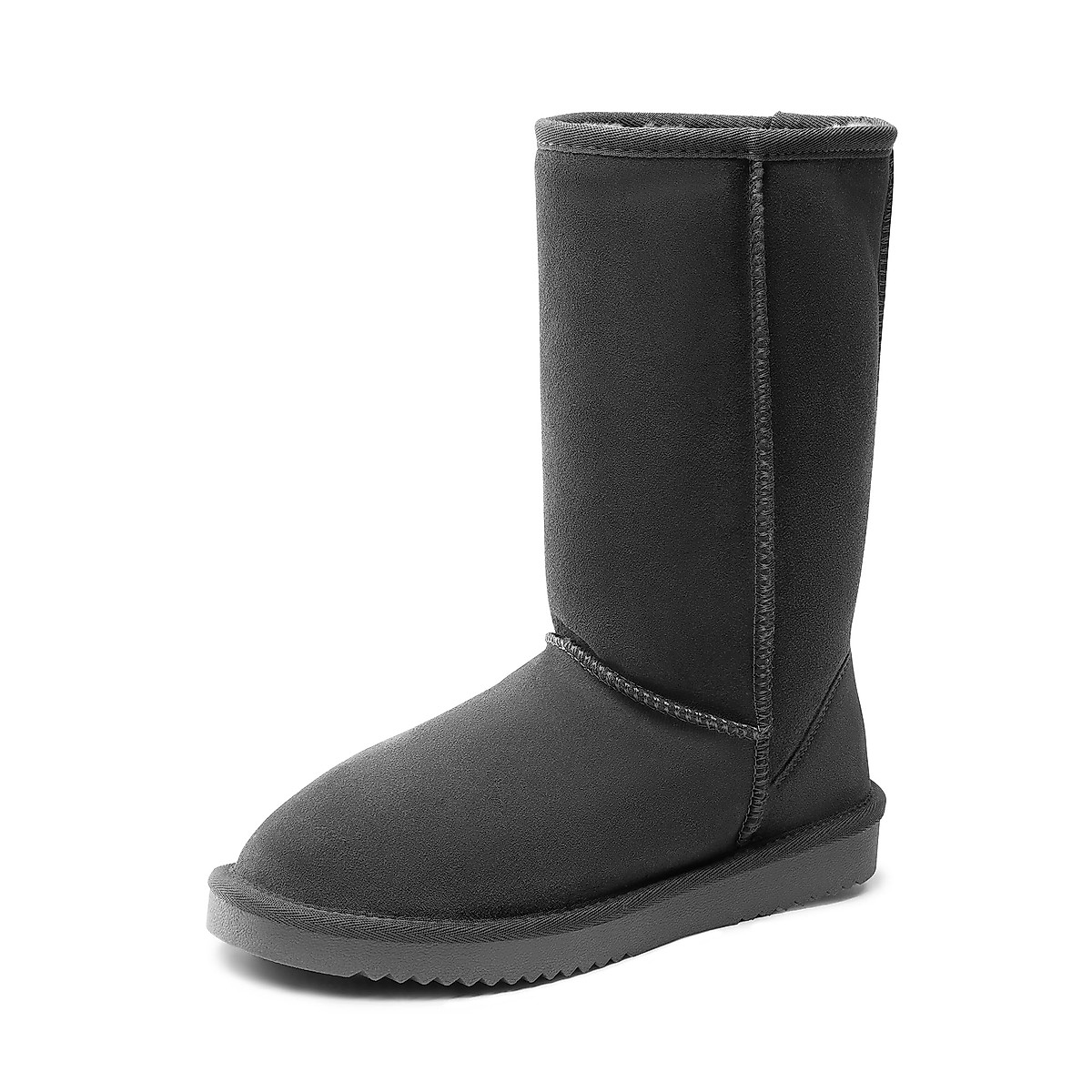 DREAM PAIRS Women's High-top Winter Snow Boots Slip on Warm Comfortable Outdoor Booties Shoes for Women FuzzyClassic,Size 10,Grey,Shorty_HIGH