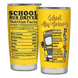 BDANTUMBLER School Bus Driver Appreciation Gifts, School Bus Driver Gifts, Bus Driver Gifts for Men Women, Back to School Gifts for Retired School Bus Tumbler Cup 20oz, black,yellow