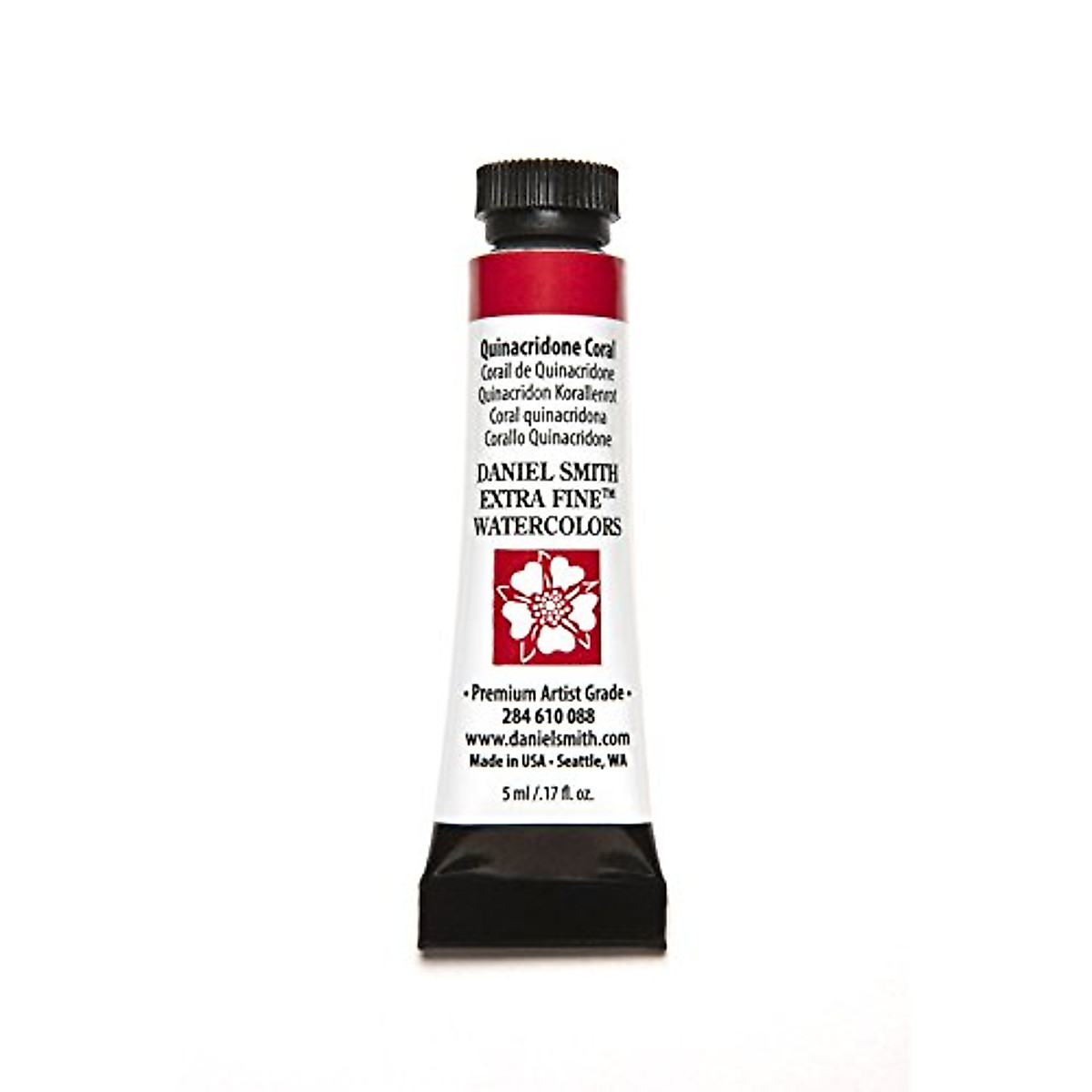 DANIEL SMITH Extra Fine Watercolor Paint, 5ml Tube, Quinacridone Coral, 284610088, 1.7 Fl Oz (Pack of 1)