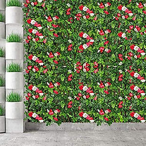 Retractable Artificial Wooden Fence, Retractable Artificial Wooden Fence with Flowers Privacy Fence, Retractable Artificial Wooden Fence