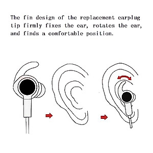 CYADCI Large Earbud Tips 3 Pairs Soft and Comfortable Silicone Earbud Tips Noise Isolation Tips Black Earbud Replacement Tips Compatible with Bose Qc20 Qc30 IE2 SoundSport IE3 SIE2i Earphones