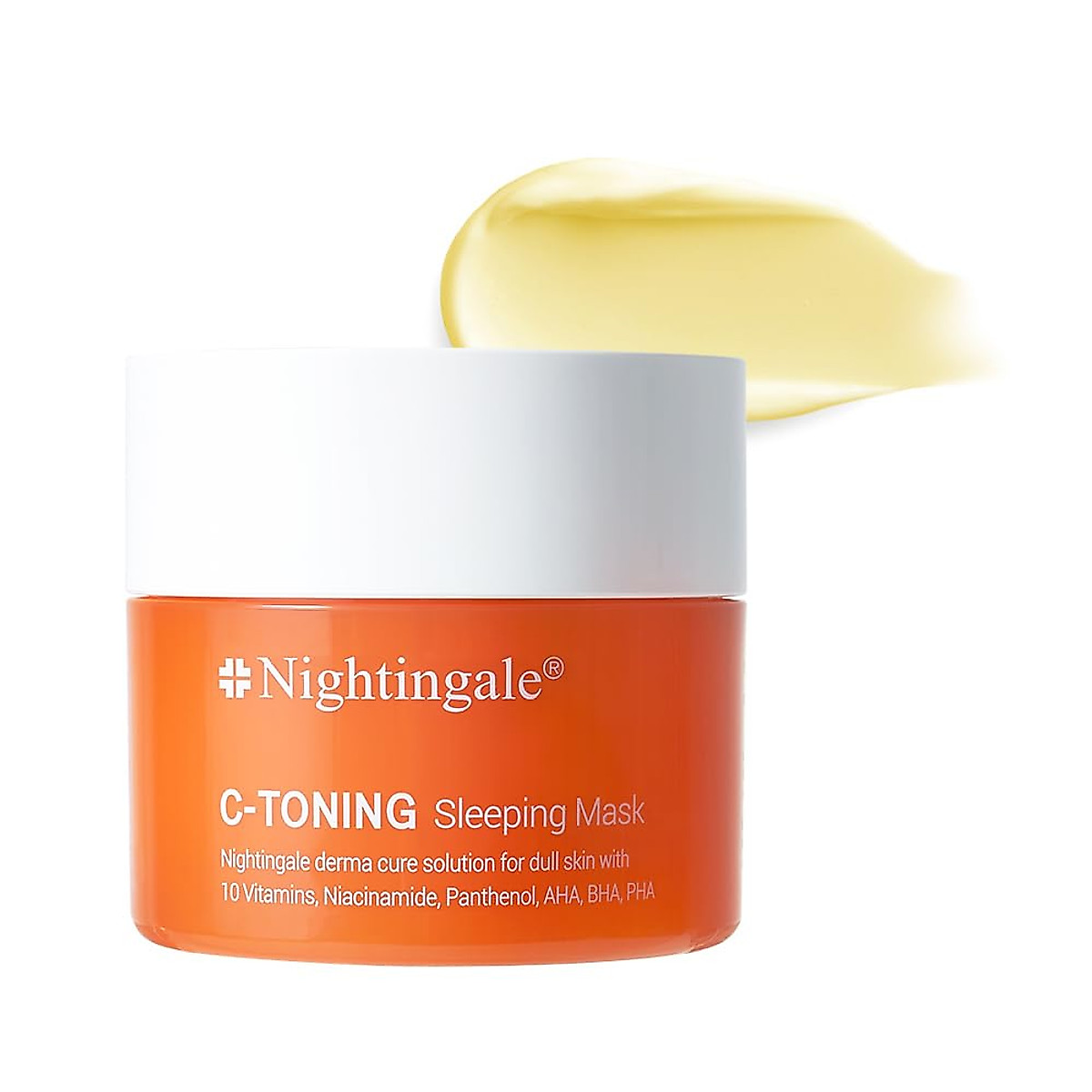 Nightingale C Toning Sleeping Mask, Overnight face Mask For Face, Vitamin C + Niacinamide +AHA, BHA, PHA+ Hyaluronic Acid, Moisturizing & Visibly Brighten, Fragrance free, Korean Skin Care