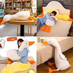 OUKEYI White Swan Stuffed Animal, Funny duck Plush Doll, Soft Pillow Cushion Cute Goose Plush Toy Stuffed Animals Toy Gifts for Kids (65 cm/25.6 inch