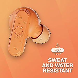 Skullcandy Dime In-Ear Wireless Earbuds, 12 Hr Battery, Microphone, Works with iPhone Android and Bluetooth Devices - Orange